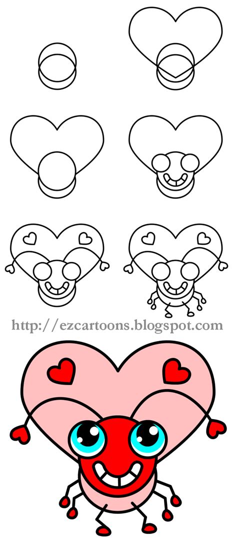 Easy To Draw Cartoons How To Draw A Love Bug