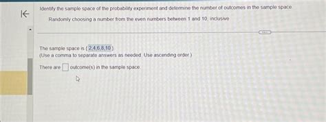 Solved Identify The Sample Space Of The Probability Chegg