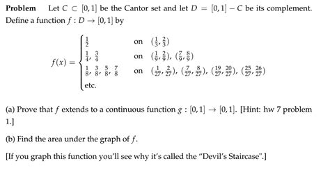 solved problem let c c [0 1] be the cantor set and let d