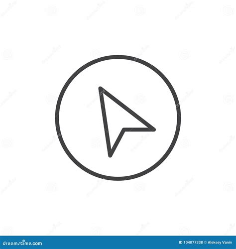 Navigation Cursor Line Icon Stock Vector Illustration Of Navigation Circle 104077338