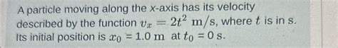 A Particle Moving Along The X Axis Has Its Velocity Chegg