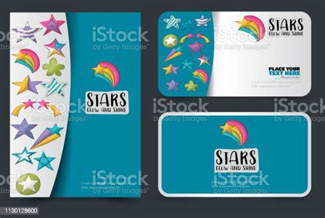 전단지 및 명함에 귀여운 화려한 별 설정합니다 광고 메뉴 브로슈어 서식 파일에 대 한 배경입니다 아기와 어린이 컨셉 디자인 벡터