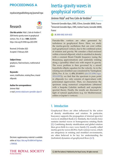 Inertia Gravity Waves In Geophysical Vortices