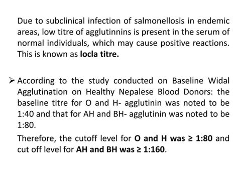Serological Tests For The Diagnosis Of Salmonella Pptx Infectious