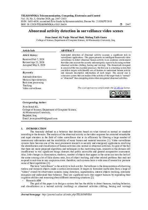 Pdf Abnormal Activity Detection In Surveillance Video Scenes