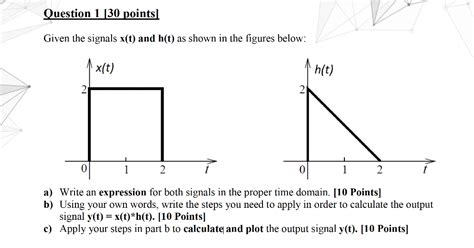 solved question 1 30 points given the signals x t and