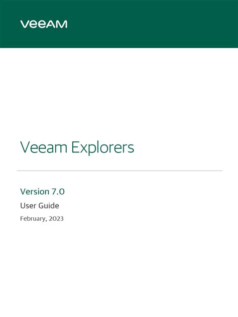 Veeam Backup M36570 Explorers User Guide Pdf