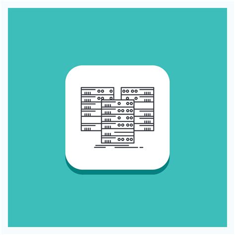 Round Button For Center Centre Data Database Server Line Icon