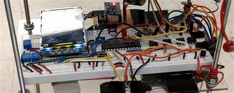Figure 8 Breadboard With Pic32 Center Front Optoisolators Right Tft Lcd Left And Imu