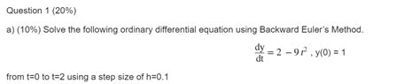 Solved A Solve The Following Ordinary Differential Chegg