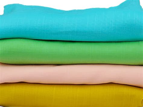 Pastel Color Slub Rayon Fabric Avlb In Peach Pistachio Blue Mustard