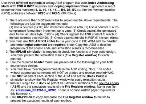 Solved Use Three Different Methods In Writing Asm Program