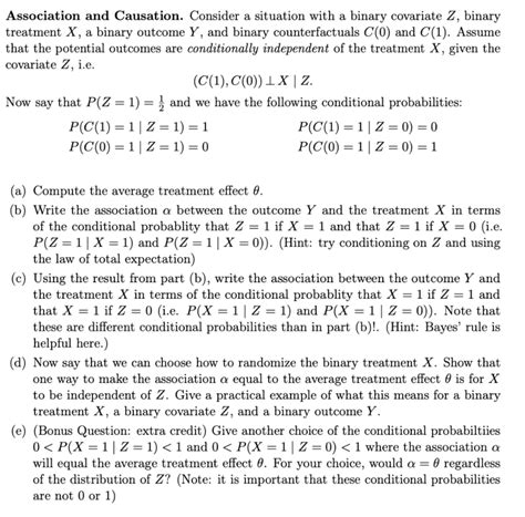 Solved Association And Causation Consider A Situation With Chegg Com