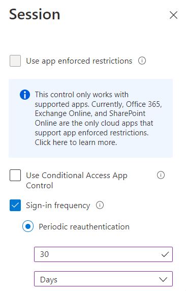 Conditional Access Sign In Frequency Periodic Reauthentication Microsoft Qanda