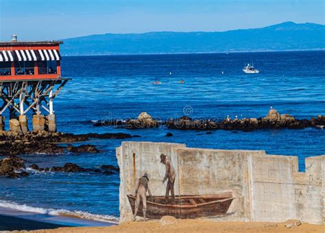Monterey Bay Near The Tourist District Of Historic Cannery Row Stock