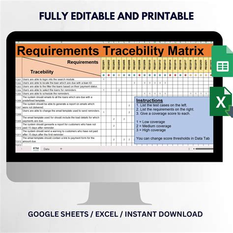 Requirements Traceability Matrix Excel Spreadsheet Project Management