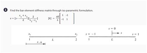 Solved Find The Bar Element Stiffness Matrix Through Iso Solved Find The Bar Element Stiffness Matrix Through Iso