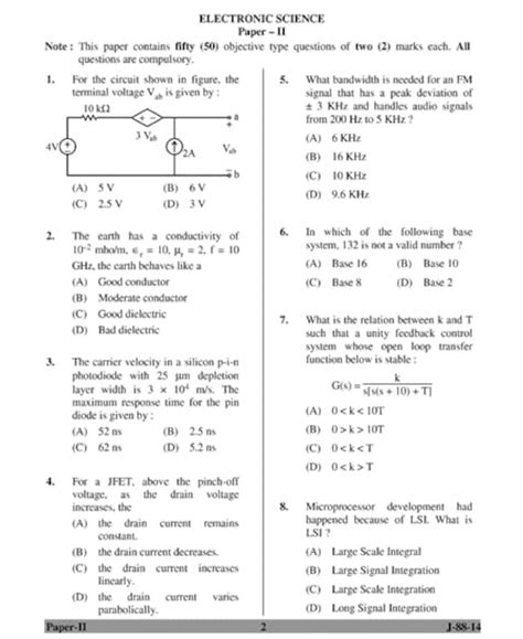 Ugc Net June 2014 Electronic Science Paper Ii Question Paper