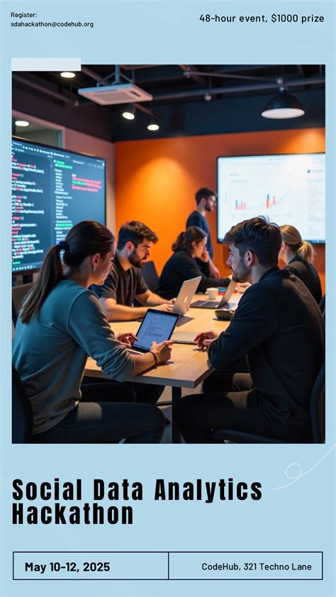 Social Data Analytics Hackathon Poster Template Ai Designs By Molypix Ai