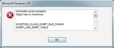 Error When Switching Back To Microsoft Dynamics GP From Report Writer