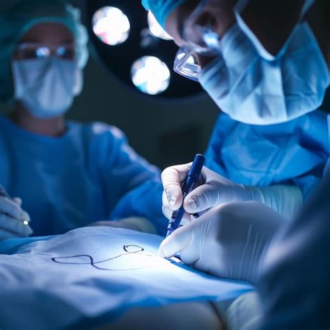 Cirujanos que realizan una operación en un entorno quirúrgico estéril Especialización en ...