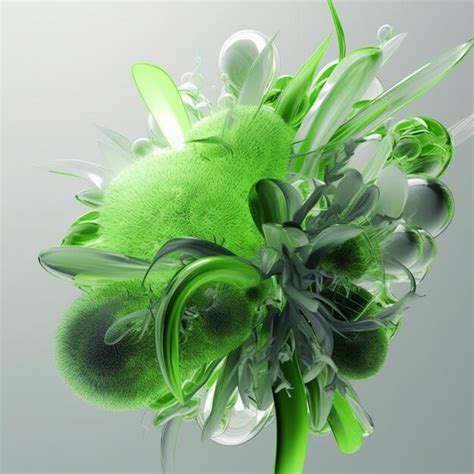Premium Ai Image Abstrac Green Floral