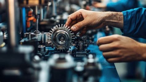 A Highresolution Image Of Hands Assembling Parts On A Production Line