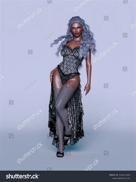 Beautiful Sexy Black Woman Black Corsetintimate Stock Illustration 2166111955 Shutterstock