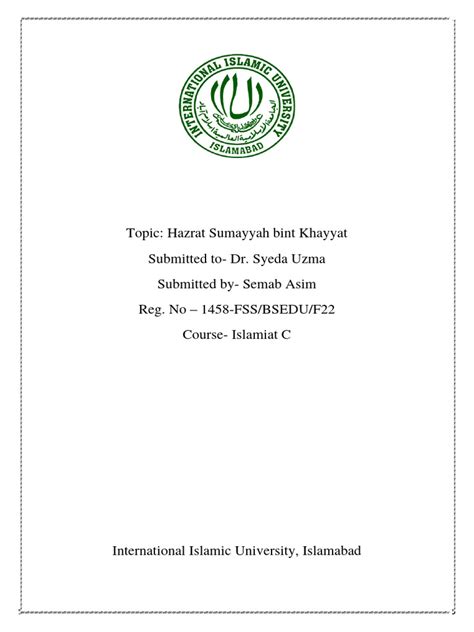Sumayyah Bint Khayyat First Martyr Of Islam Pdf Muhammad