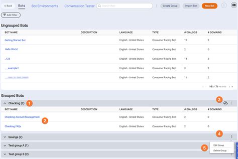 Conversation Builder — Bot Groups Liveperson Developer Center