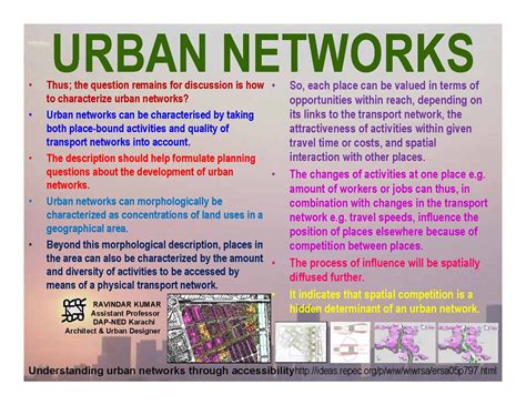 Urban And Regional Planning Urban Networks Indicators Criteria
