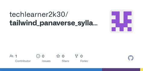 Github Techlearner2k30tailwindpanaversesyllabus