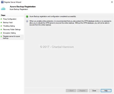 Azure Backup Server Registration Failed To Microsoft Azure Recovery Services Vault Azure