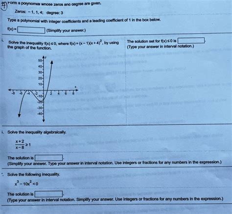 [solved] type a polynomial with integer coefficients and a