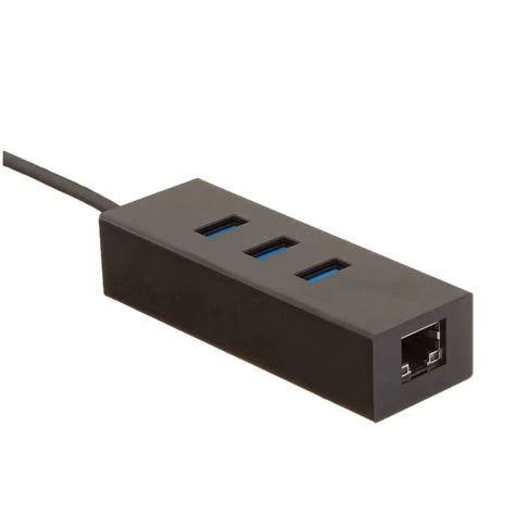 Type C To Port USB Hub With Ethernet Adapter Black Techcommerce