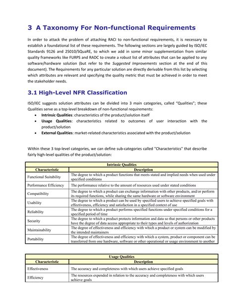 Non Functional Requirements Framework Doc