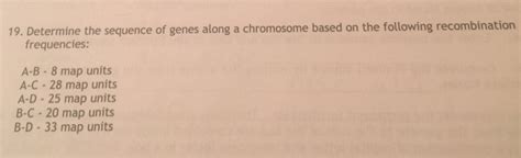 Solved 19 Determine The Sequence Of Genes Along A Chegg Com