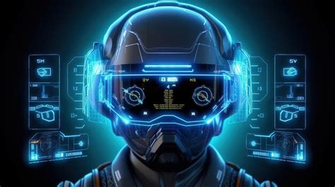 사이버 공간 hud gui 스타일의 가상 현실 게임 배경 디자인을 위한 hudgui 기술 배경 디지털 데이터 생성 ai