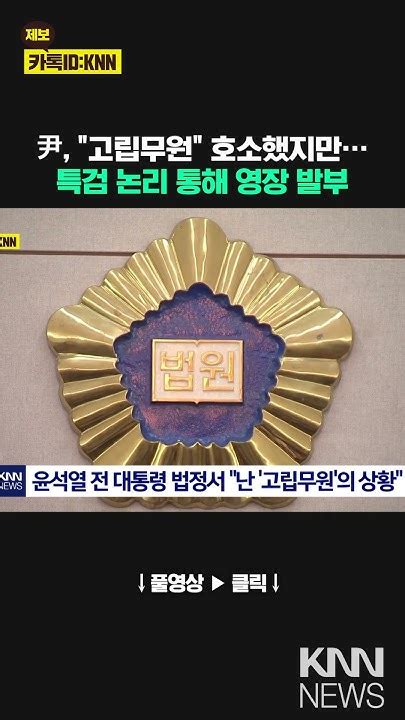윤 법정서 고립무원 호소 특검 겨냥 혼자 싸워야… Knn Youtube