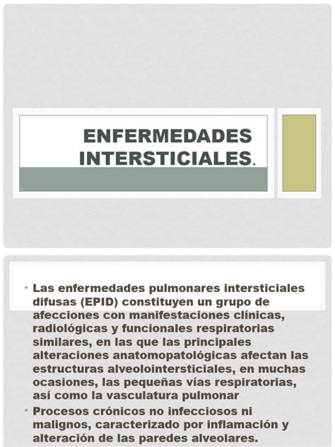 10 Enfermedades Intersticiales Pdf Tos Cáncer De Pulmón