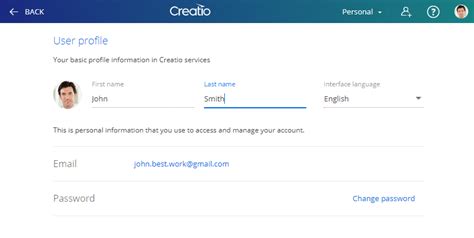 Change Profile Data And Language In Studio Free Creatio Academy