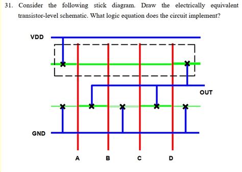 Solved 1 Consider The Following Stick Diagram Draw The
