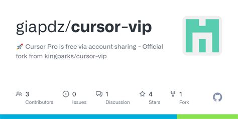 GitHub Giapdz Cursor Vip Cursor Pro Is Free Via Account Sharing Official Fork From