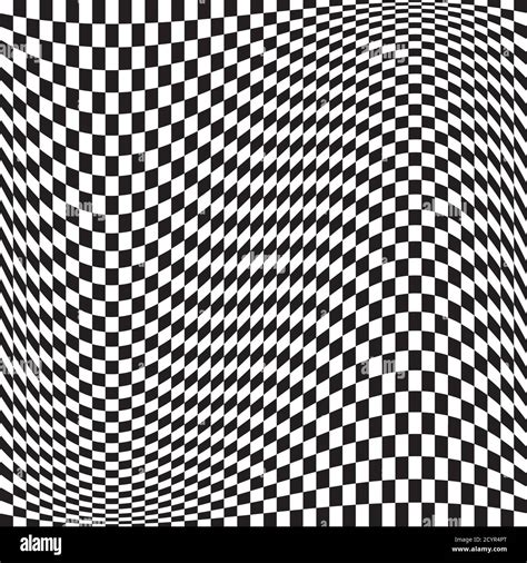 Wavy Waving Version Checkered Chequered Chessboard Surface With