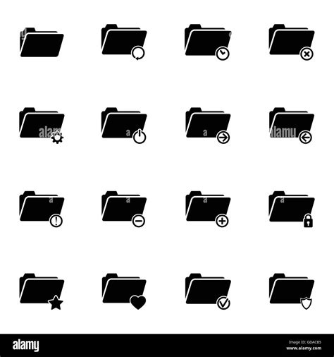 Vector Black Folder Icons Set Stock Vector Image And Art Alamy