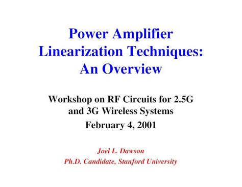 PDF Power Amplifier Linearization Techniques An Overview DOKUMEN TIPS
