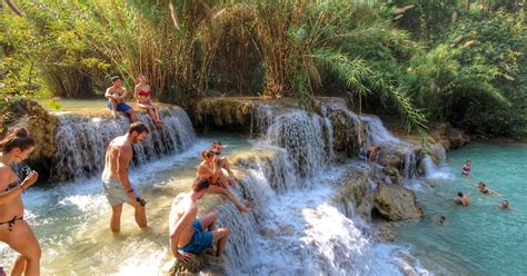 Swim In The Kuang Si Waterfall Kuang Si Waterfall Trail