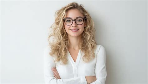 Portrait Of An Attractive Blonde Woman In Her Late 20s Premium Ai