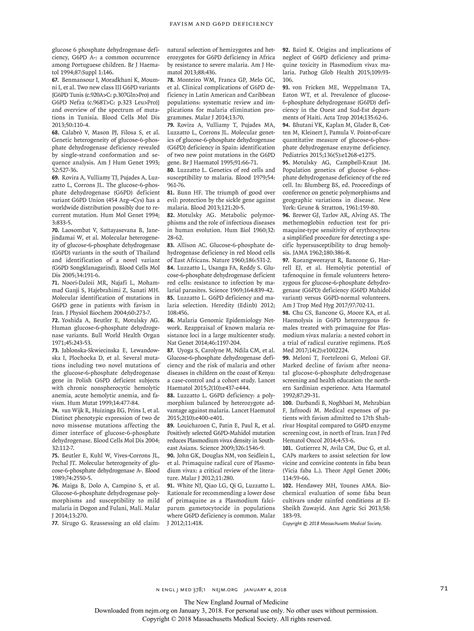 Favism And Glucose 6 Phosphate Dehydrogenase Deficiency Pdf