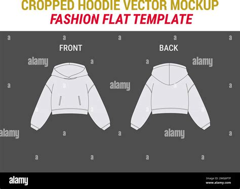 Cropped Sweatshirt Hoodie Design Cropped Hood Vector Fashion Flat
